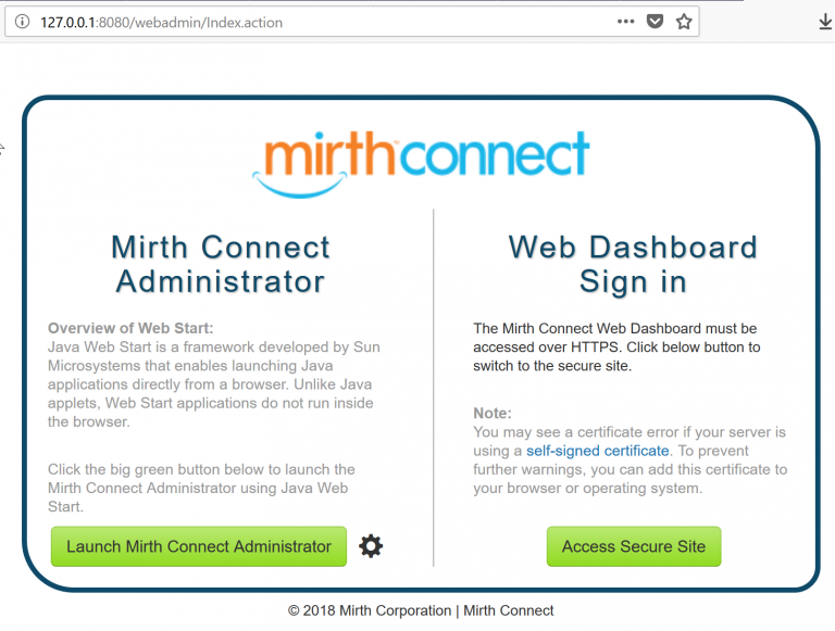 MIRTH Connect installation – Dr. Ilias Sachpazidis